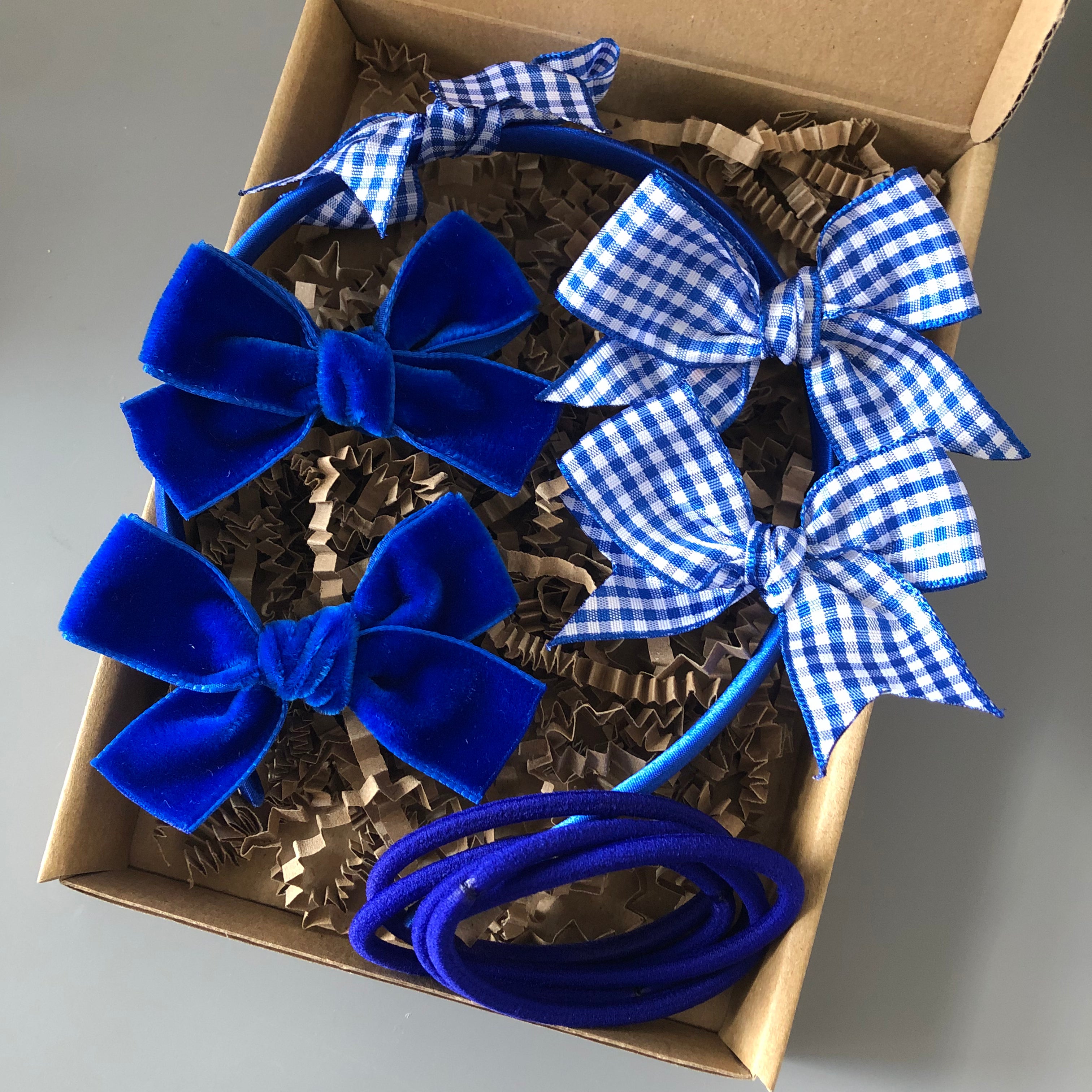 Royal Blue Gingham Bows – bearsbowcompany